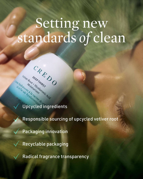 Deep Thirst Vetiver Root + Hyaluronic Acid Moisturizer for Dry Skin – Credo