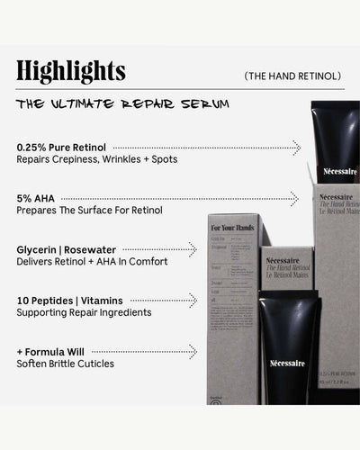 The Hand Retinol - Repair Treatment with 0.25% Pure Retinol + 5% AHA ...